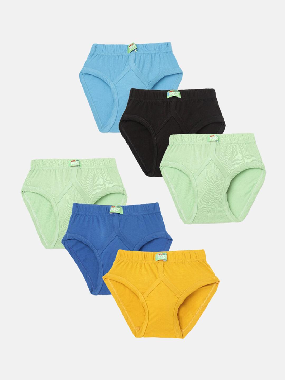 Buy Lux Cozi Kids Pack Of 6 Assorted Anti Odour Cotton Basic Briefs ...
