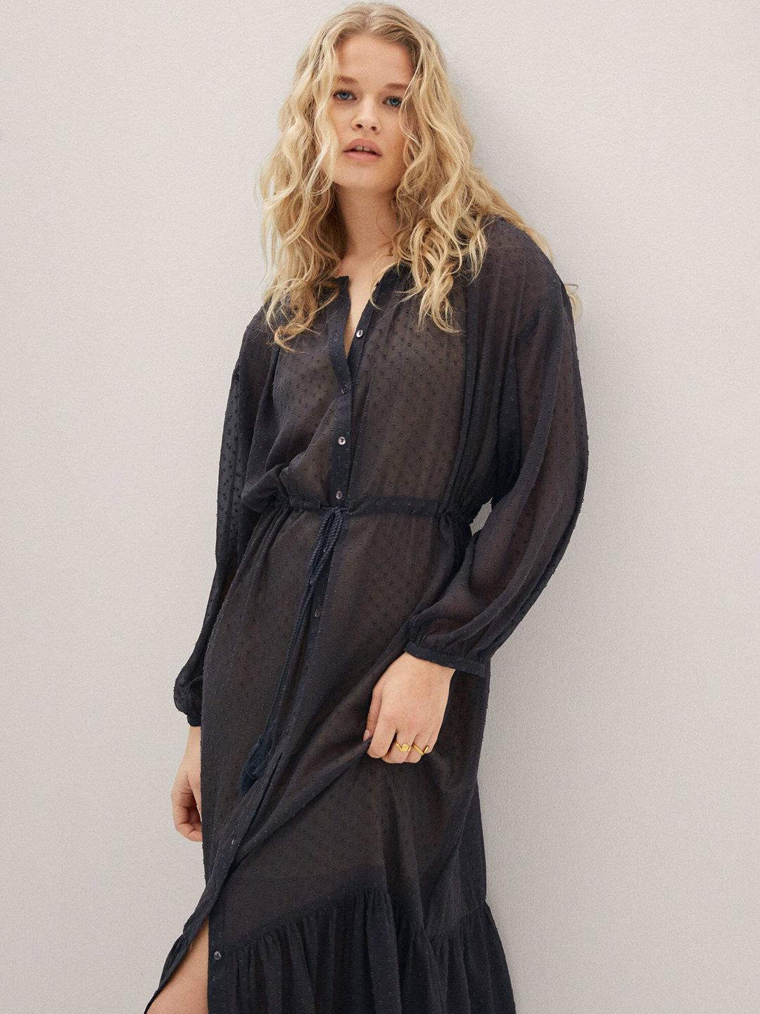 Buy MANGO Dobby Weave Shirt Midi Dress - Dresses for Women 22671394 ...