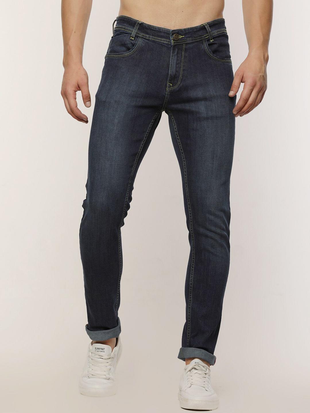 Buy Jean Cafe Men Jean Slim Fit Mid Rise Light Fade Pure Cotton Jeans ...