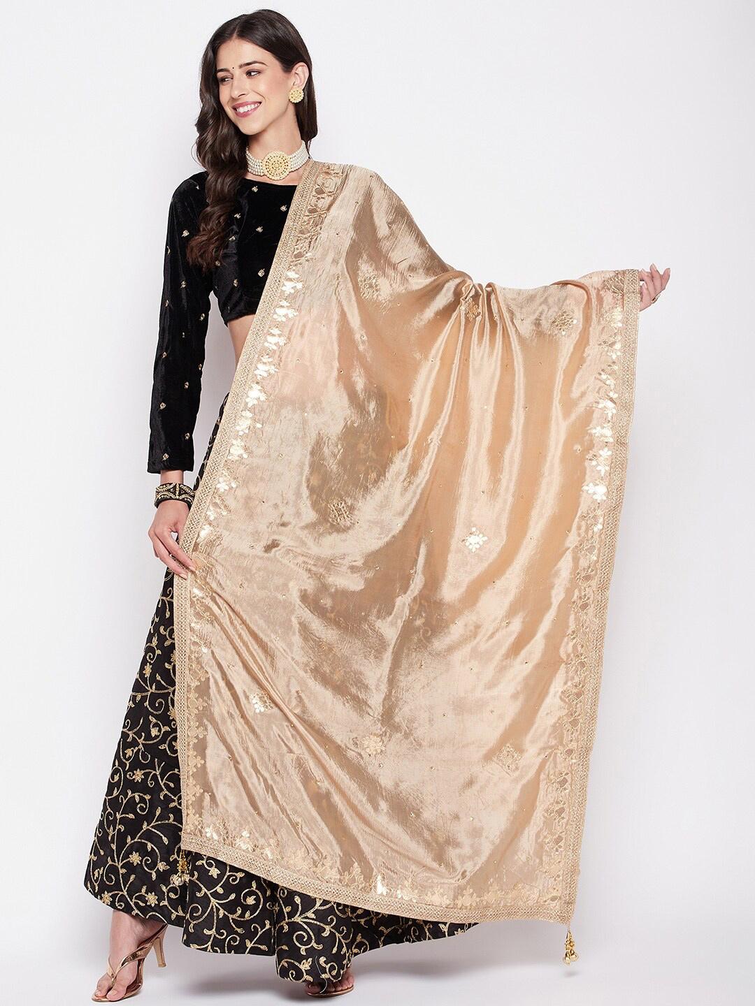 Buy Clora Creation Embroidered Dupatta With Gotta Patti - Dupatta for ...