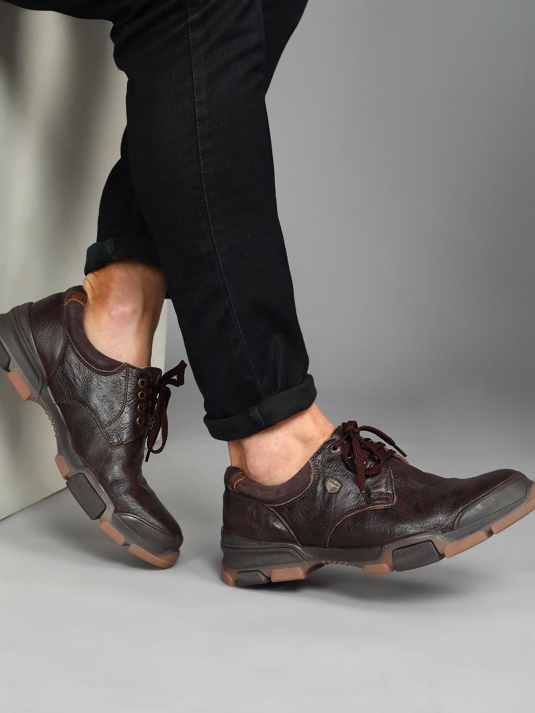 Buy Buckaroo Men Textured Leather Derbys - Casual Shoes for Men ...