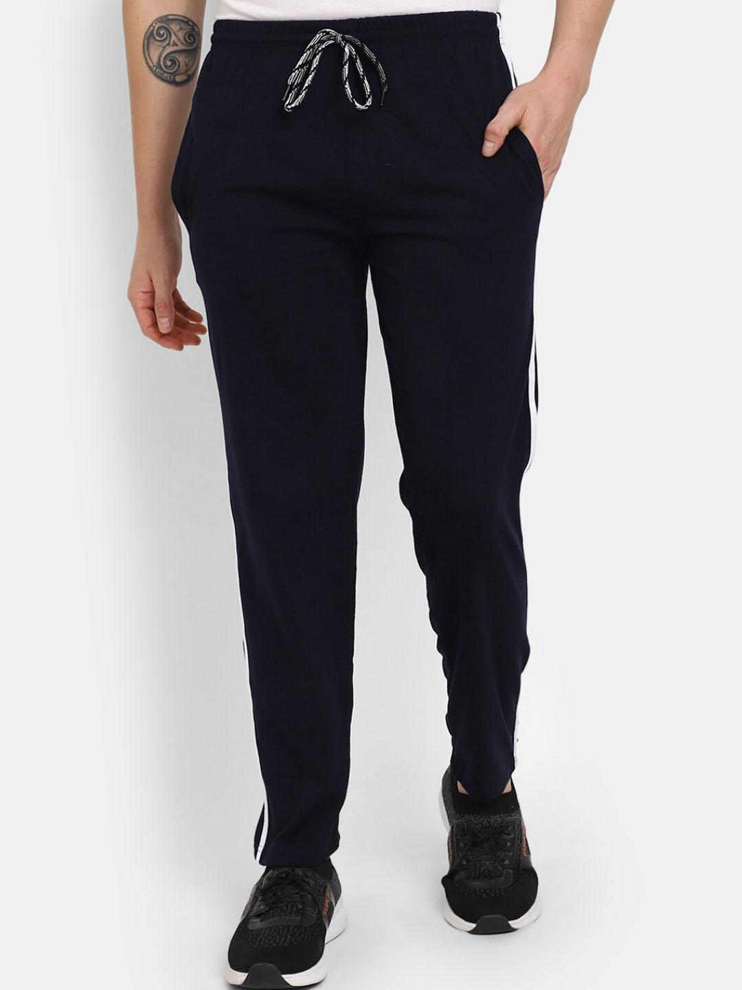 Buy V Mart Men Side Striped Detail Straight Cotton Track Pants - Track ...