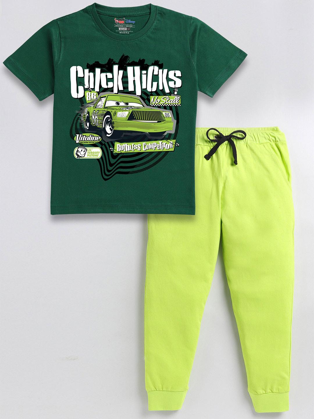 Buy SmartRAHO Boys Cars Printed Pure Cotton T Shirt With Joggers ...