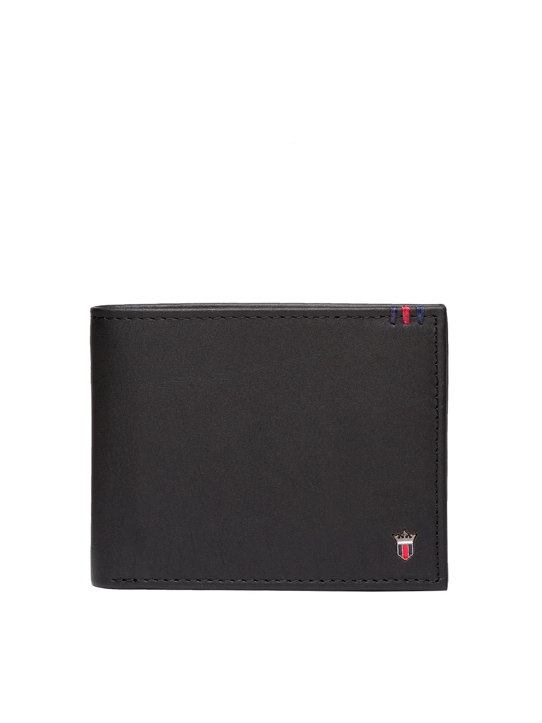 Buy Louis Philippe Men Black Solid Two Fold Wallet - Wallets for Men ...