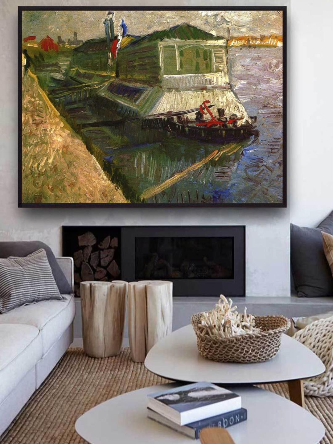Buy The Art House Bathing Float On Seine By Van Gogh Printed Framed ...