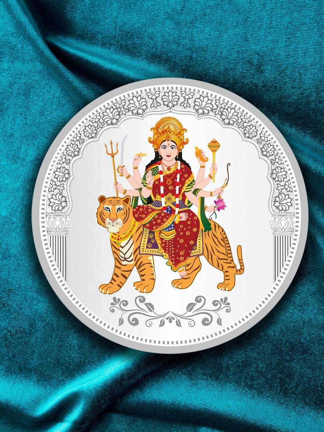 Buy TEEMOODS Goddess Durga Silver Coin 10 Gram - Silver Coins for ...