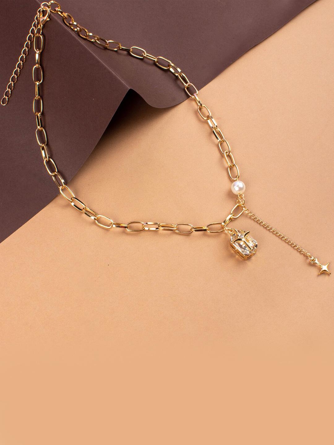Buy Jewelz Gold Plated Stone Studded Necklace - Necklace And Chains for ...