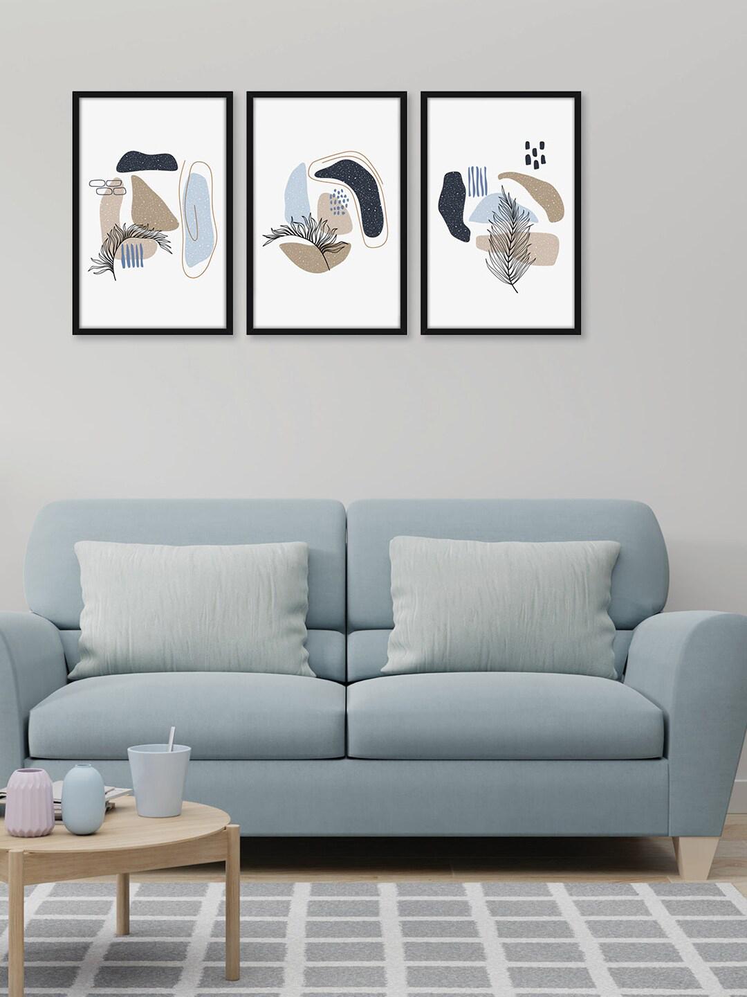 Buy RANDOM White 3 Pieces Framed Classic Art Wall Art Paintings - Wall ...
