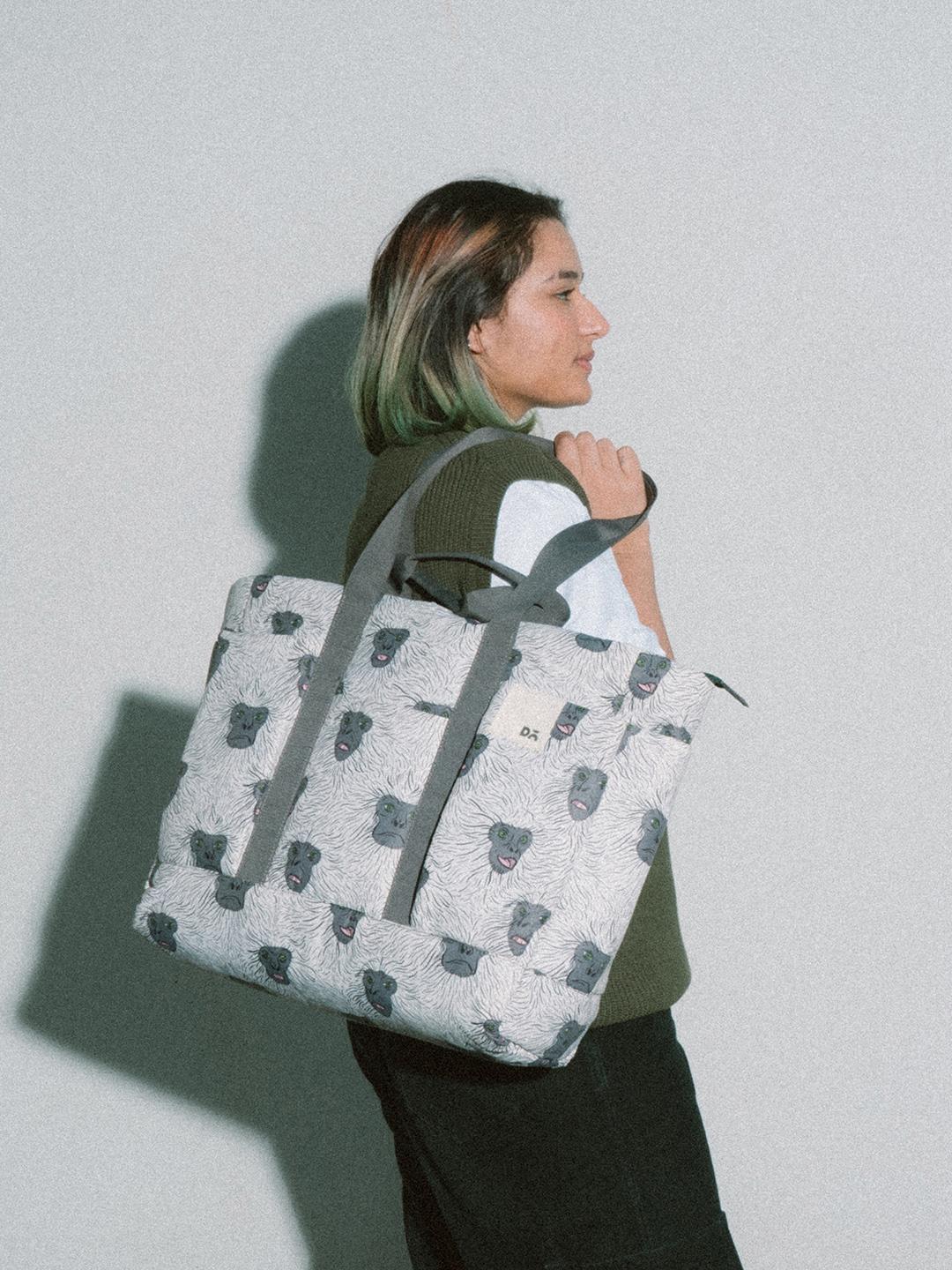 Buy DailyObjects Printed Structured Tote Bag With Quilted - Handbags ...