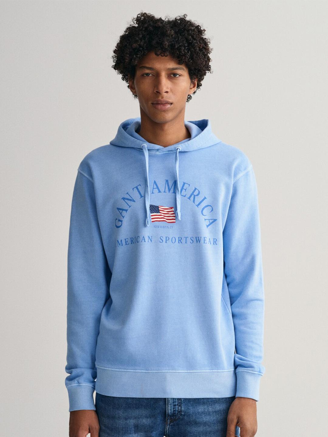 Buy GANT Men Printed Cotton Hooded Sweatshirt - Sweatshirts for Men ...