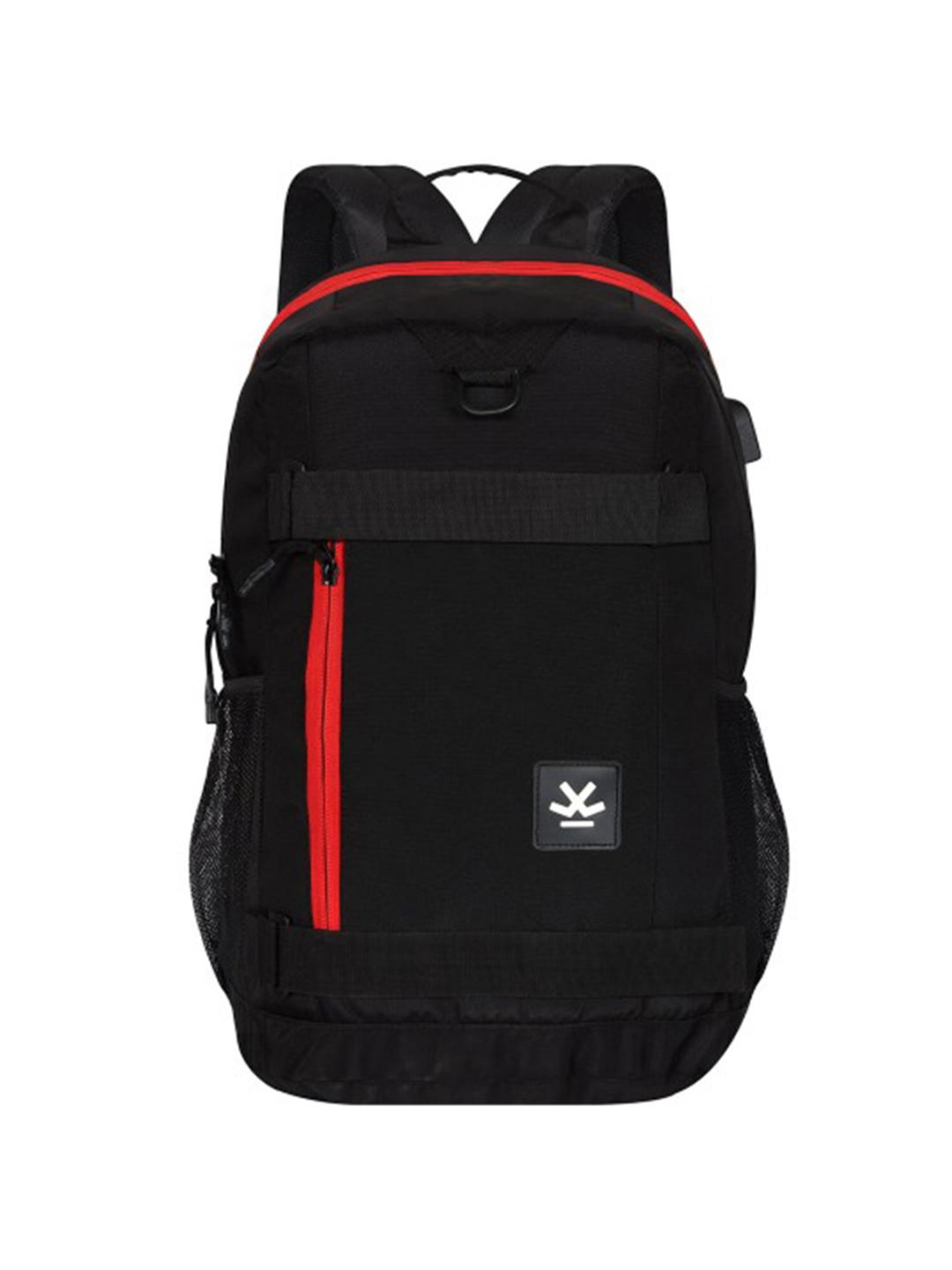Buy WROGN X Fwd Unisex Black & Red Backpack With Reflective Strip 42 L ...