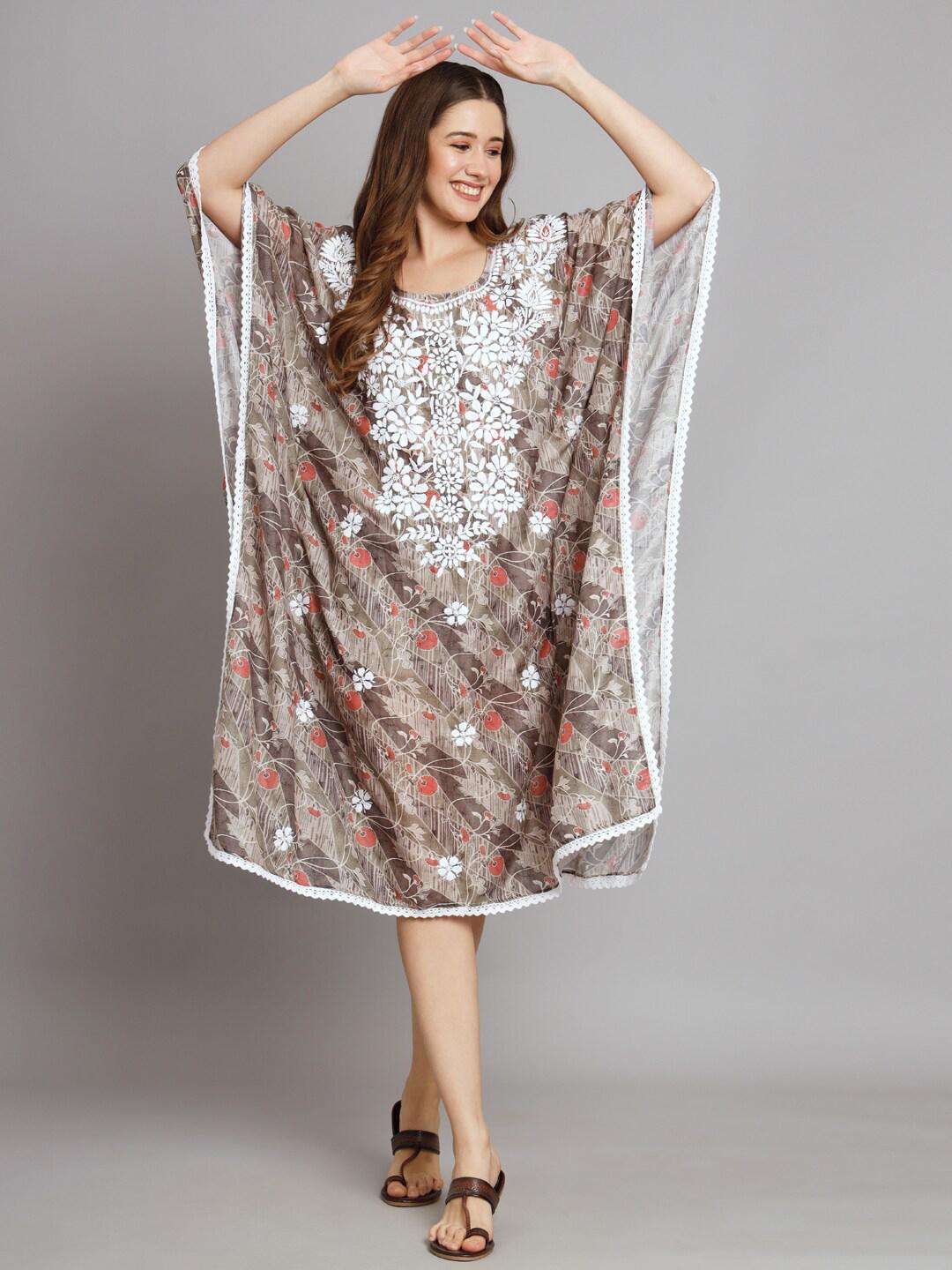 Buy PARAMOUNT CHIKAN Women Embroidered Lucknowi Chikankari Cotton ...