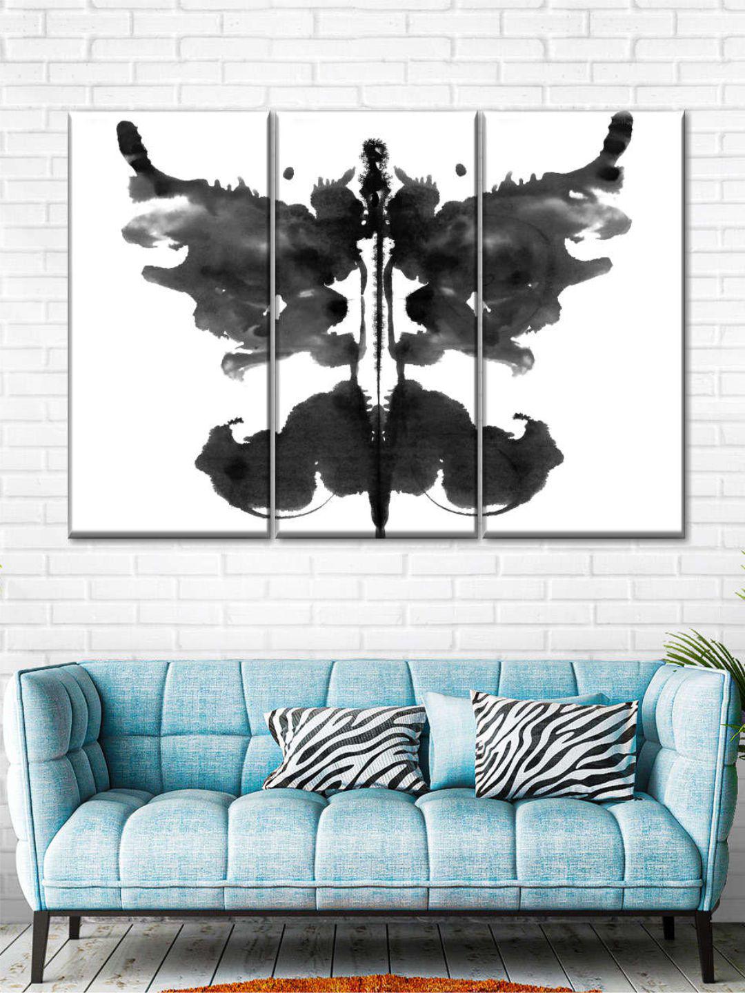 Buy POSTERS AND TRUSS Black & White 3 Pieces Painting Wall Art - Wall ...