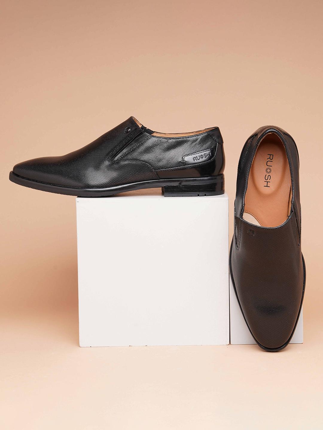 Buy Ruosh Men Textured Leather Formal Slip Ons - Formal Shoes for Men ...