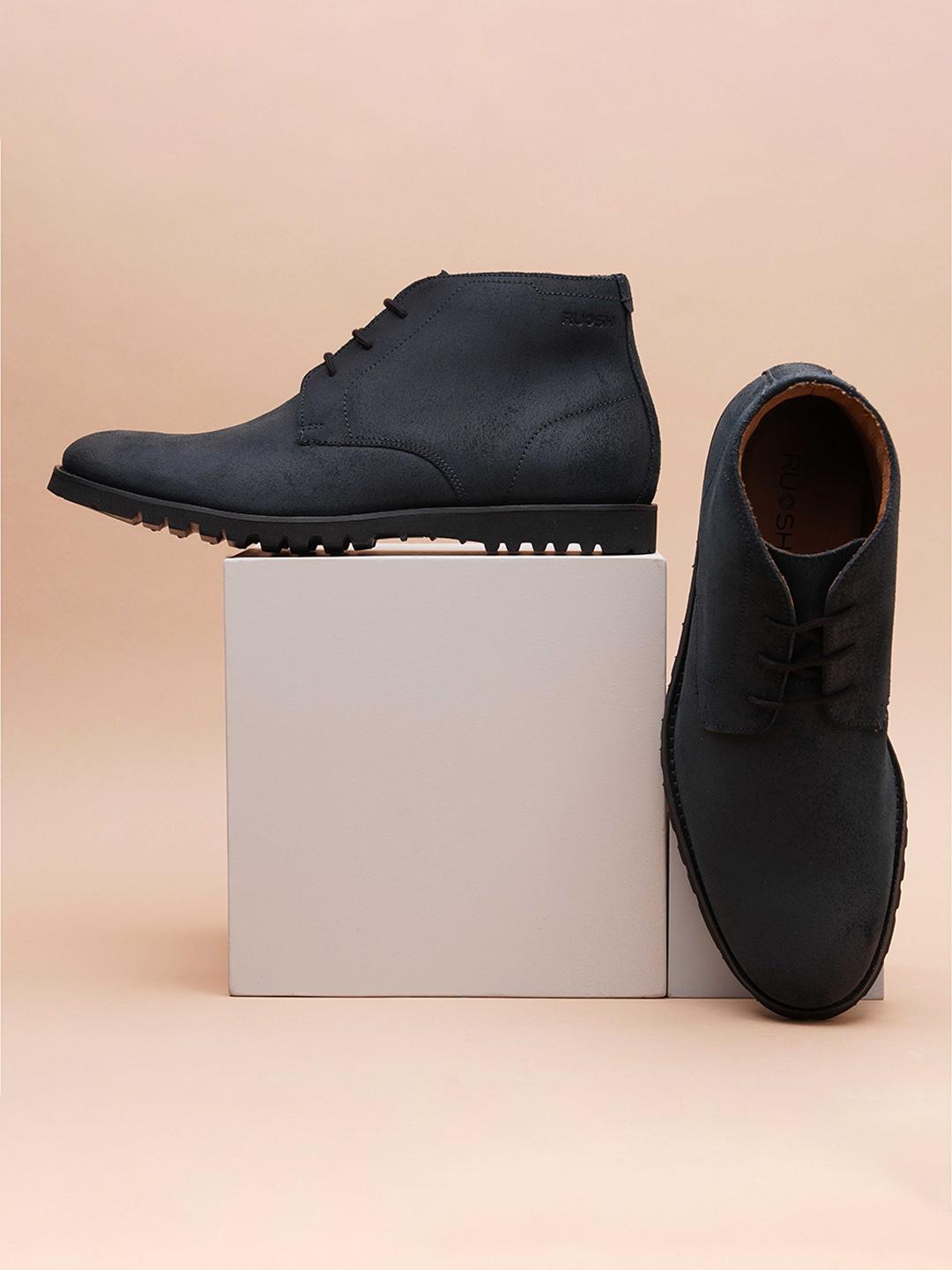 Buy Ruosh Men Round Toe Mid Top Leather Regular Boots - Boots for Men ...
