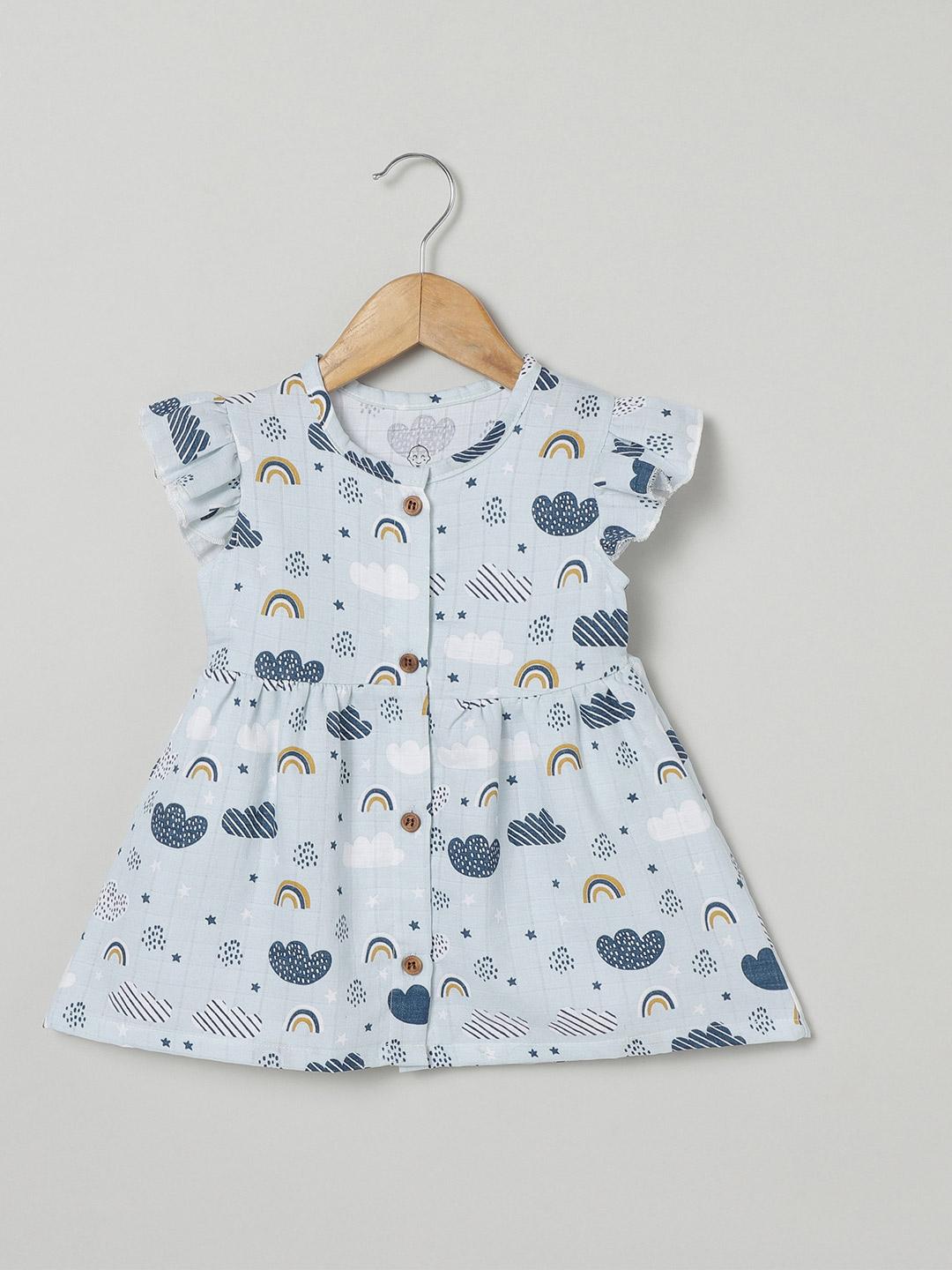 Buy The Boo Boo Club Girls Print Organic Cotton Fit & Flare Dress ...