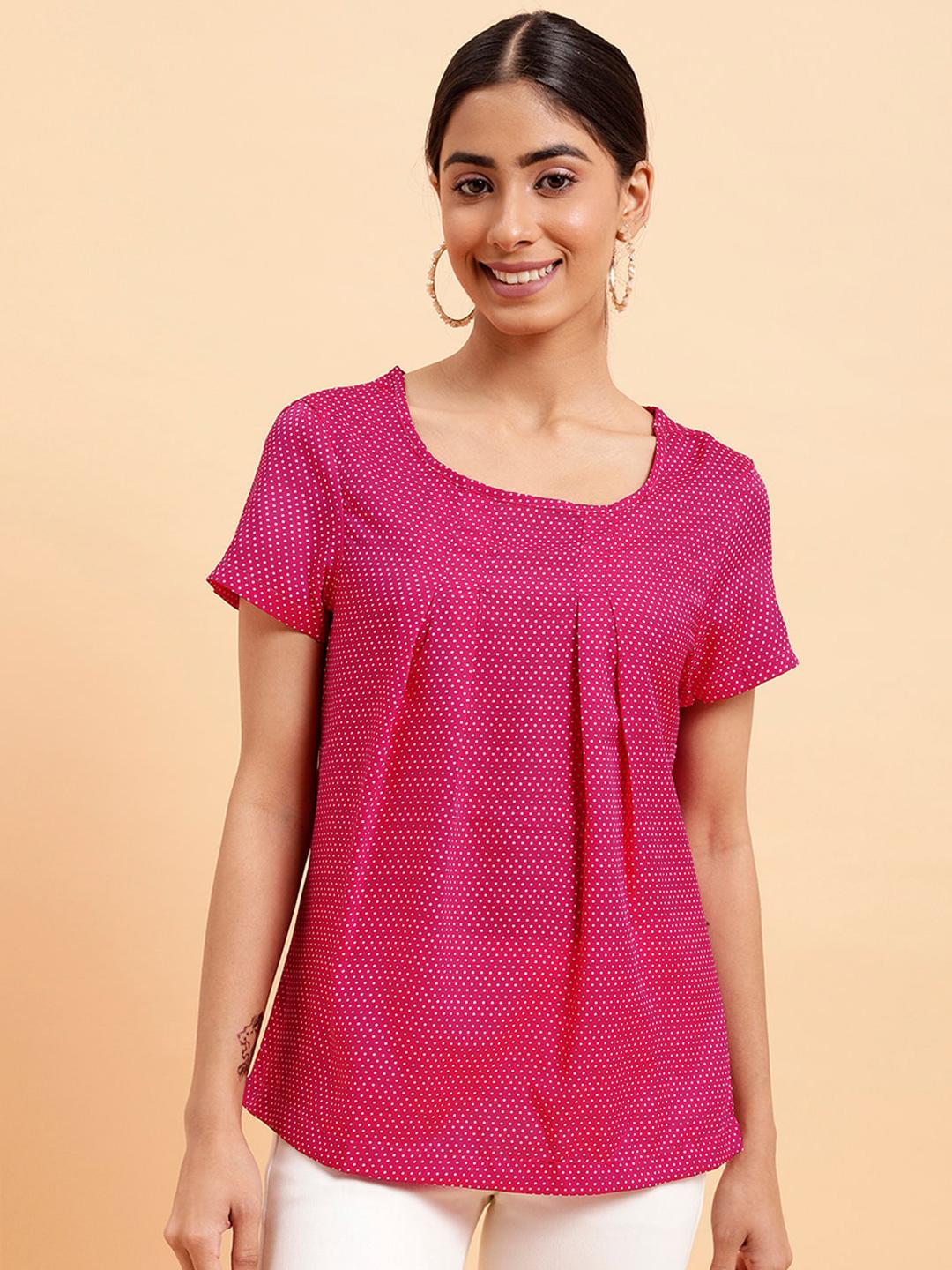 Buy MINT STREET Polka Dots Printed Crepe Top - Tops for Women 22982124 ...