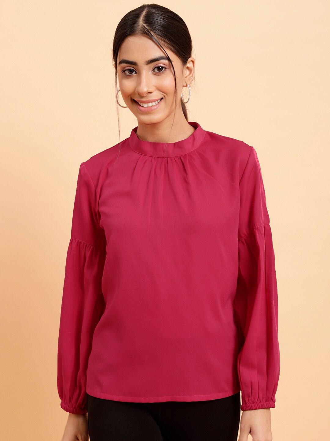 Buy MINT STREET Solid Puff Sleeve Crepe Top - Tops for Women 22982130 ...