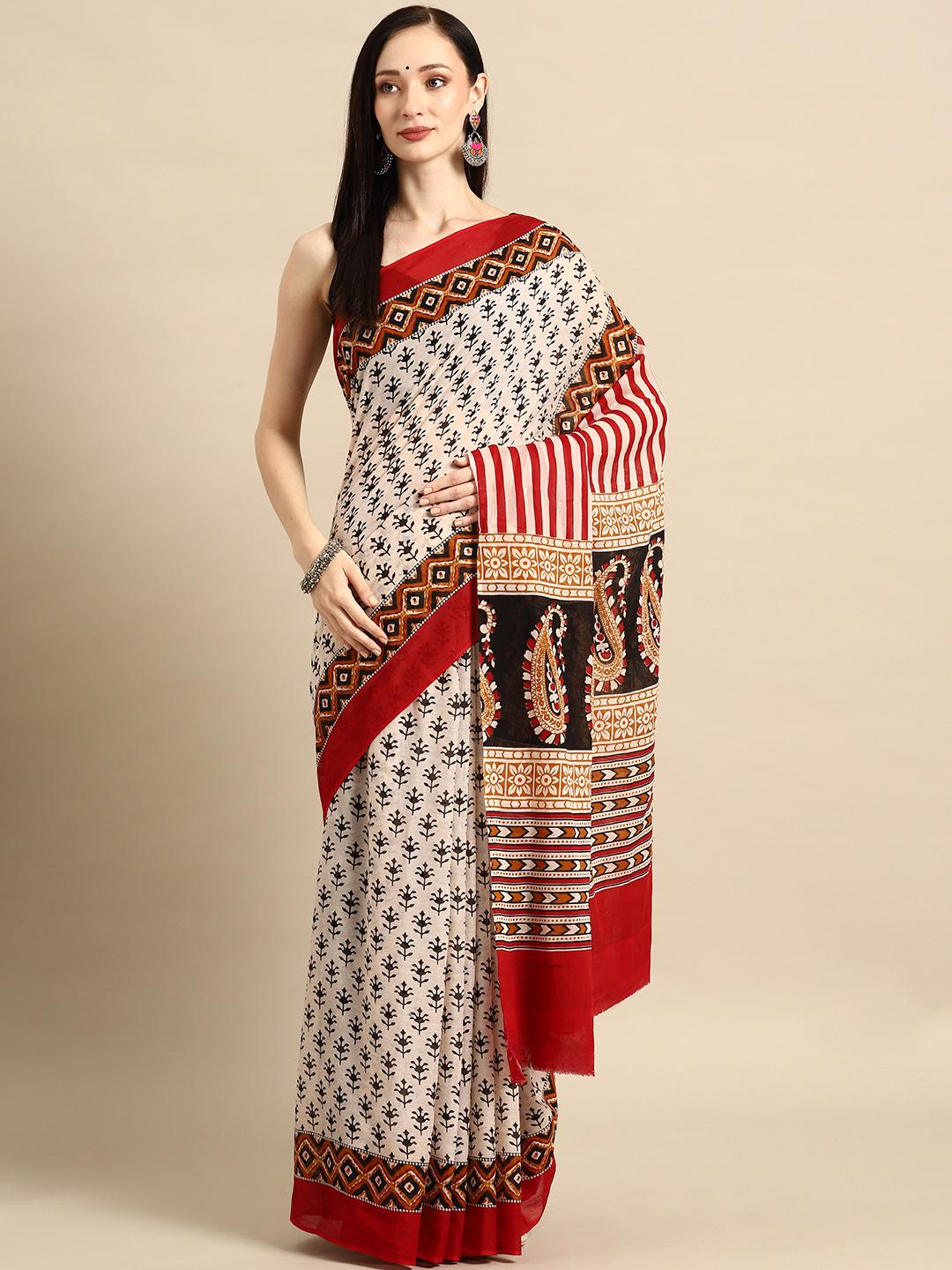 Buy BUTA BUTI Ethnic Motifs Pure Cotton Saree - Sarees for Women ...