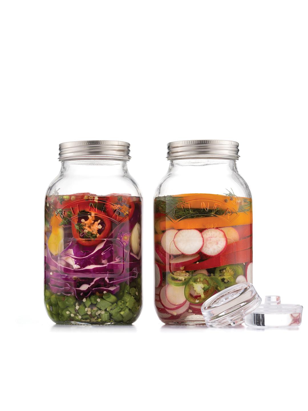 Buy KILNER Transparent 2 Pieces Small Fermentation Jars 1 L Each ...