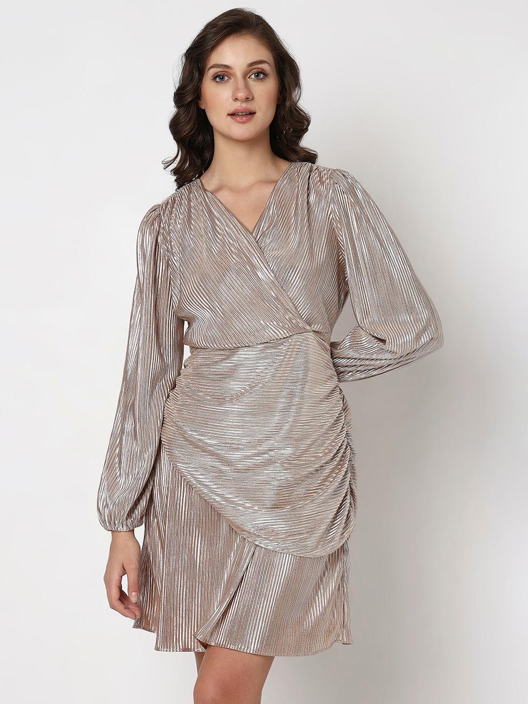 Buy Vero Moda Silver Toned Dress - Dresses for Women 23003330 | Myntra