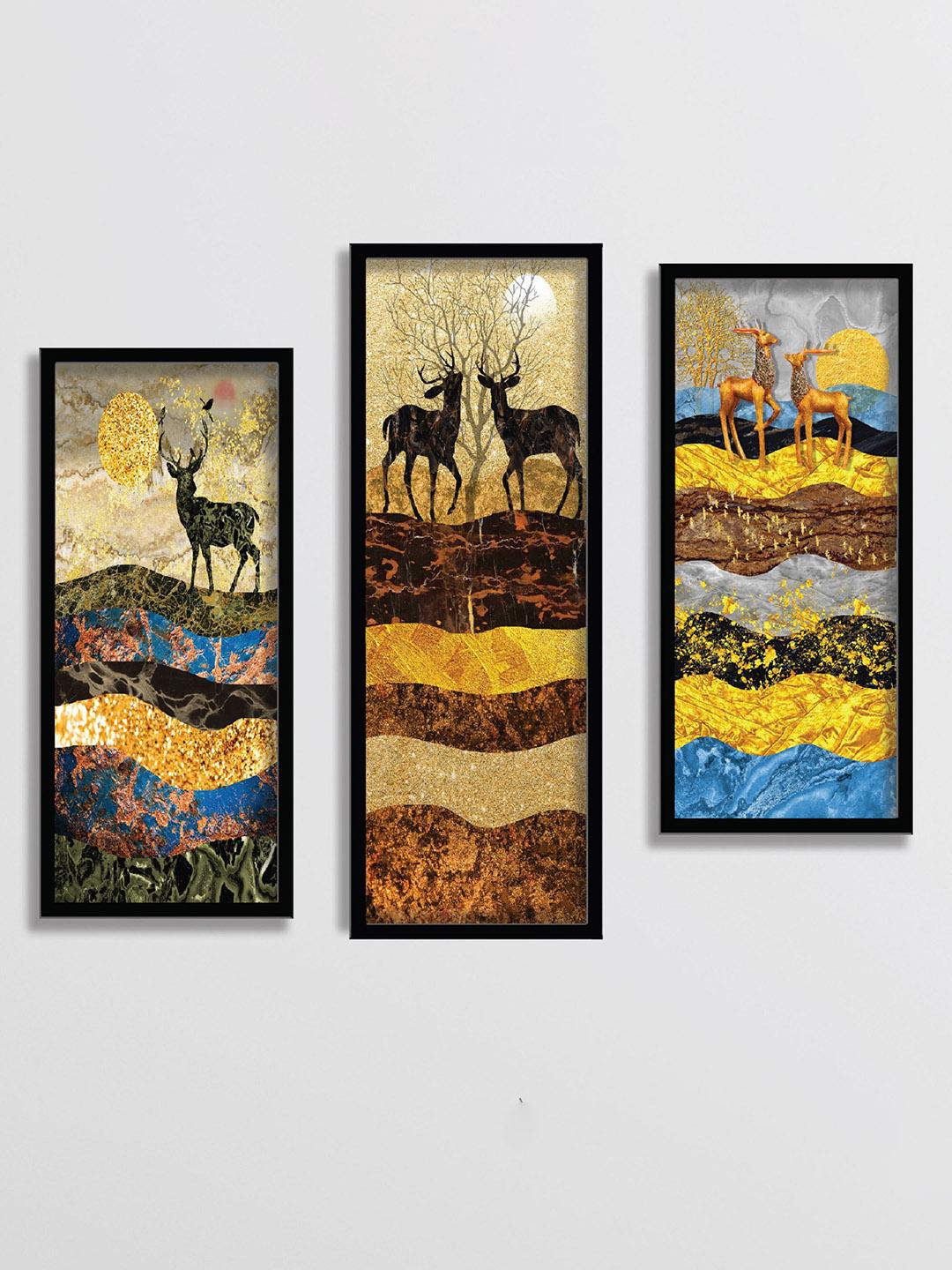 Buy SAF Wood 3 Piece Wall Rectangle Paintings Wall Art - Wall Art for Unisex 23019588 | Myntra