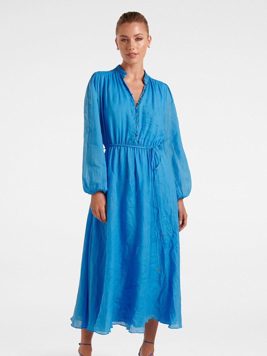 Buy Forever New Blue Fit & Flare Midi Dress - Dresses for Women ...
