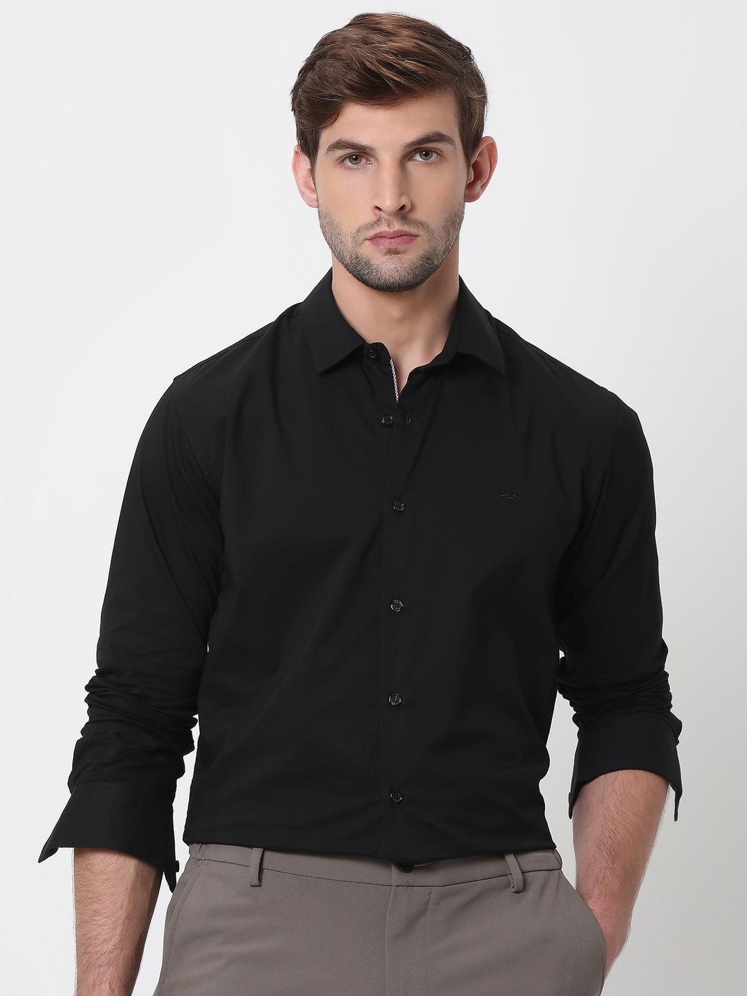 Buy Mufti Spread Collar Slim Fit Casual Cotton Linen Shirt - Shirts for ...