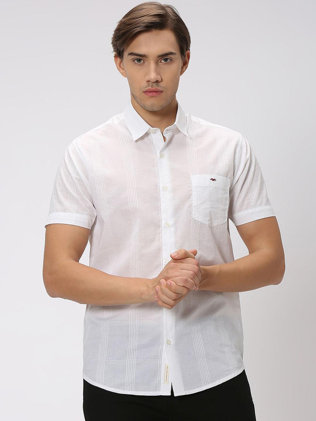 Buy Mufti Slim Fit Checked Cotton Linen Casual Shirt - Shirts for Men ...