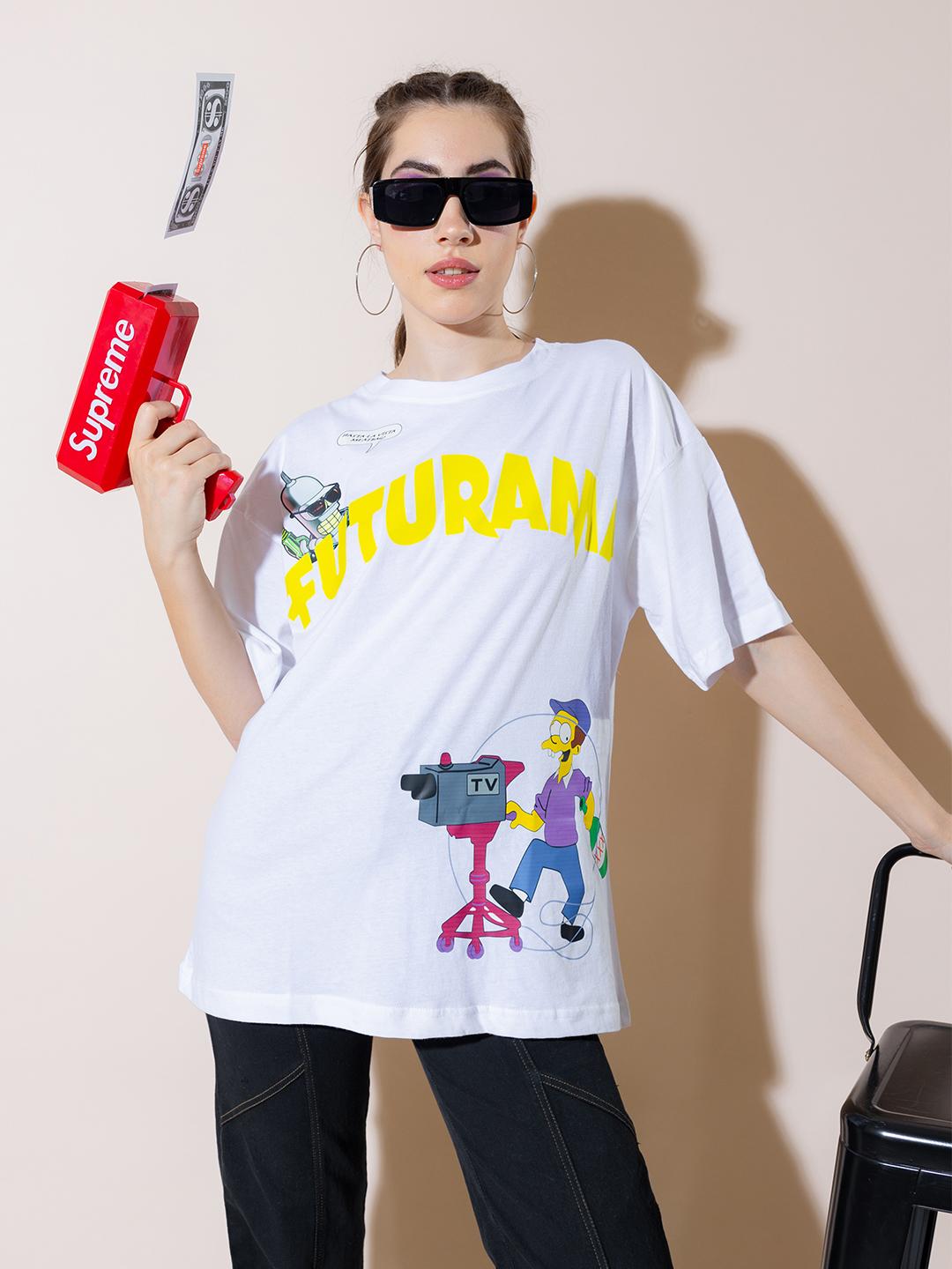 Buy Stylecast X Hersheinbox The Simpsons Printed Pure Cotton Oversized ...