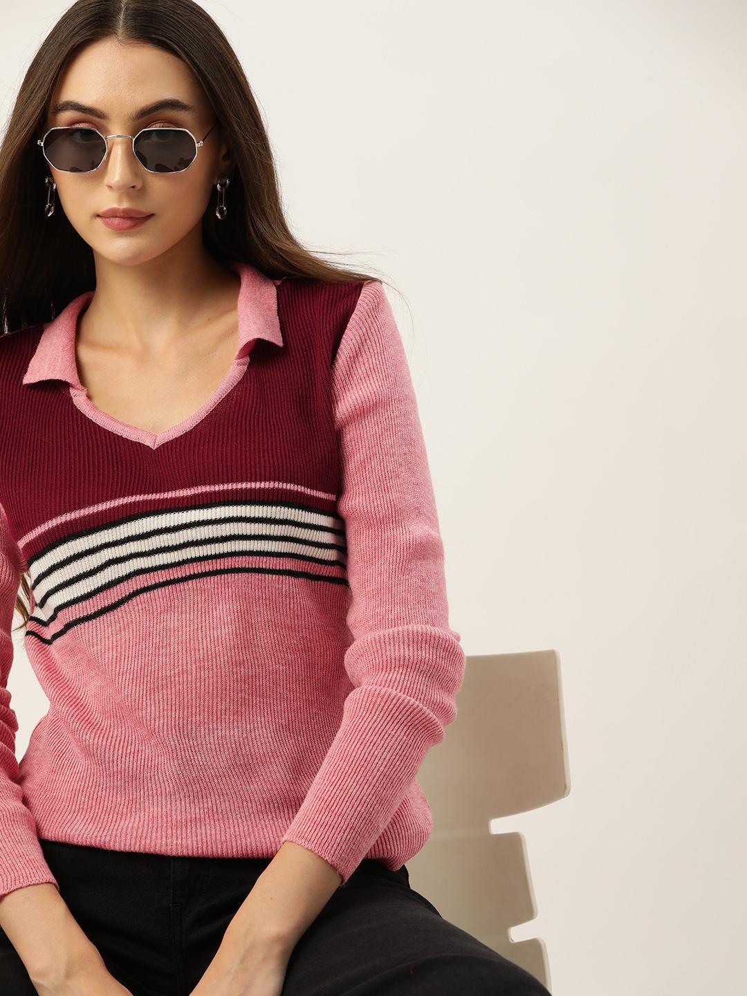Buy DressBerry Women Acrylic Striped Pullover - Sweaters for Women ...