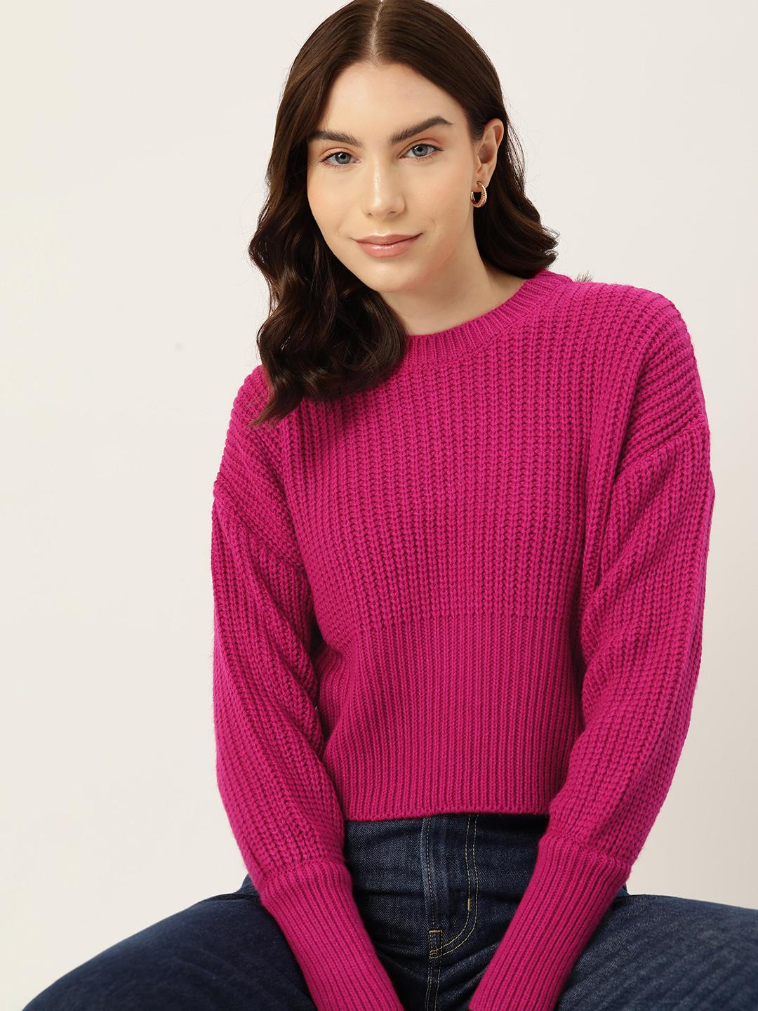 Buy DressBerry Drop Shoulder Sleeves Acrylic Pullover - Sweaters for ...