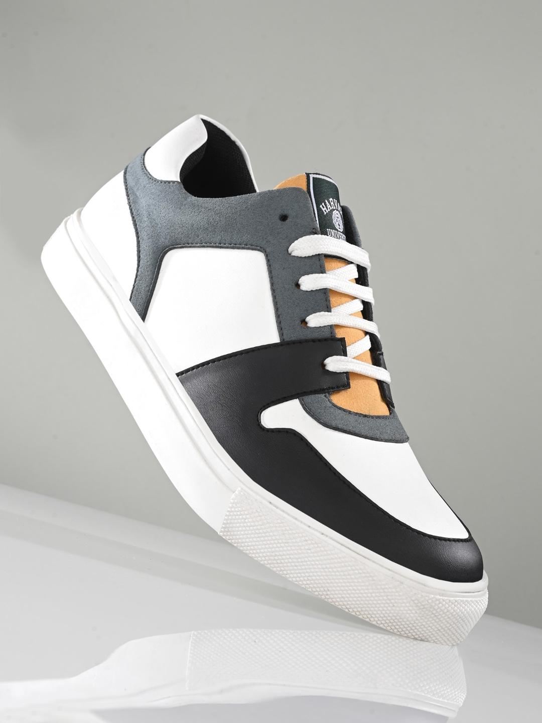 Buy Harvard Men White And Black Colourblocked Lightweight Sneakers ...