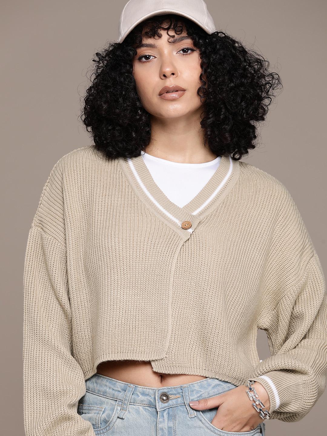 Buy The Roadster Lifestyle Co. Crop Cardigan - Sweaters for Women ...