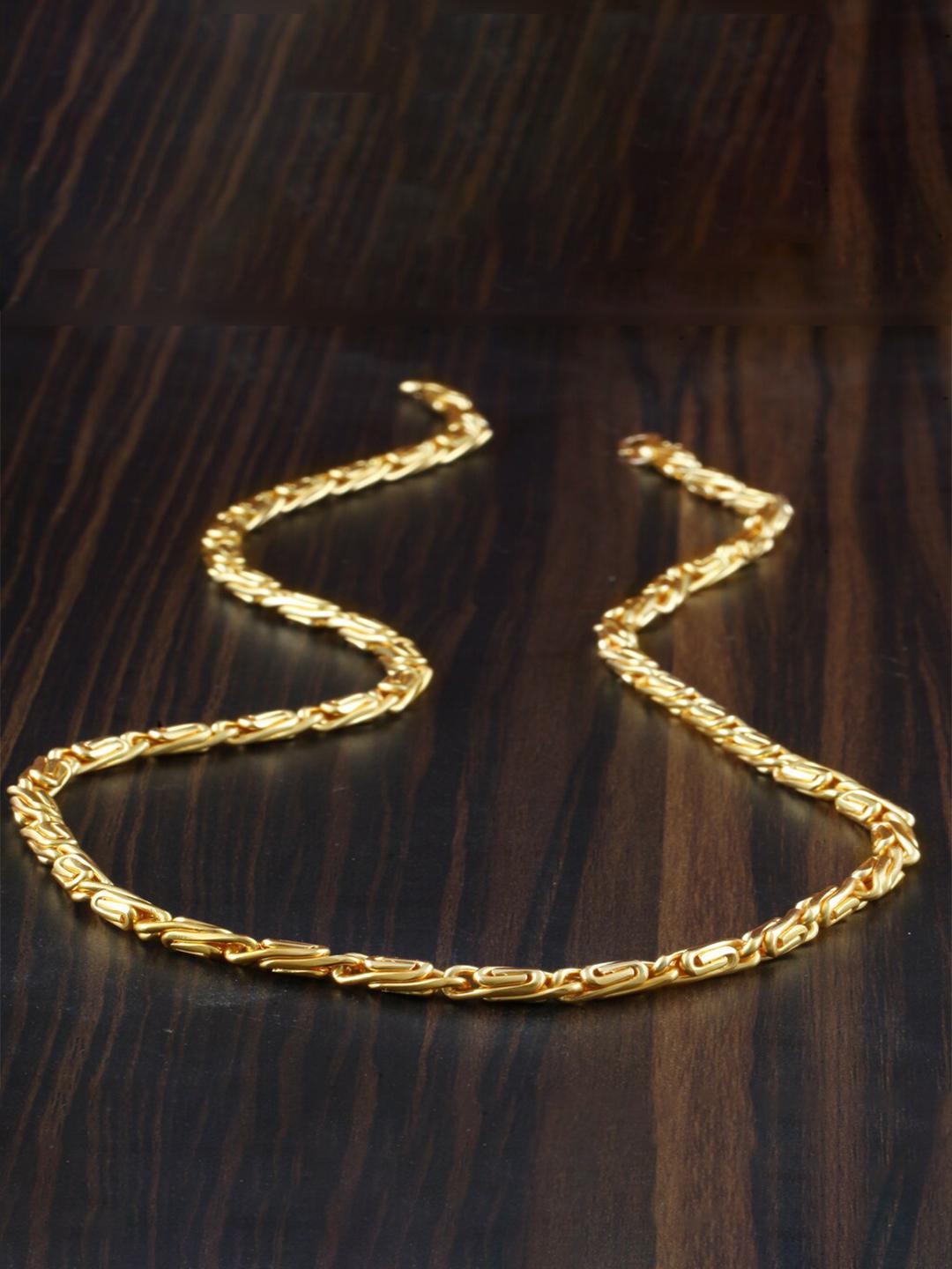 Buy MEENAZ Men Gold Plated Long Chain - Necklace And Chains for Men ...