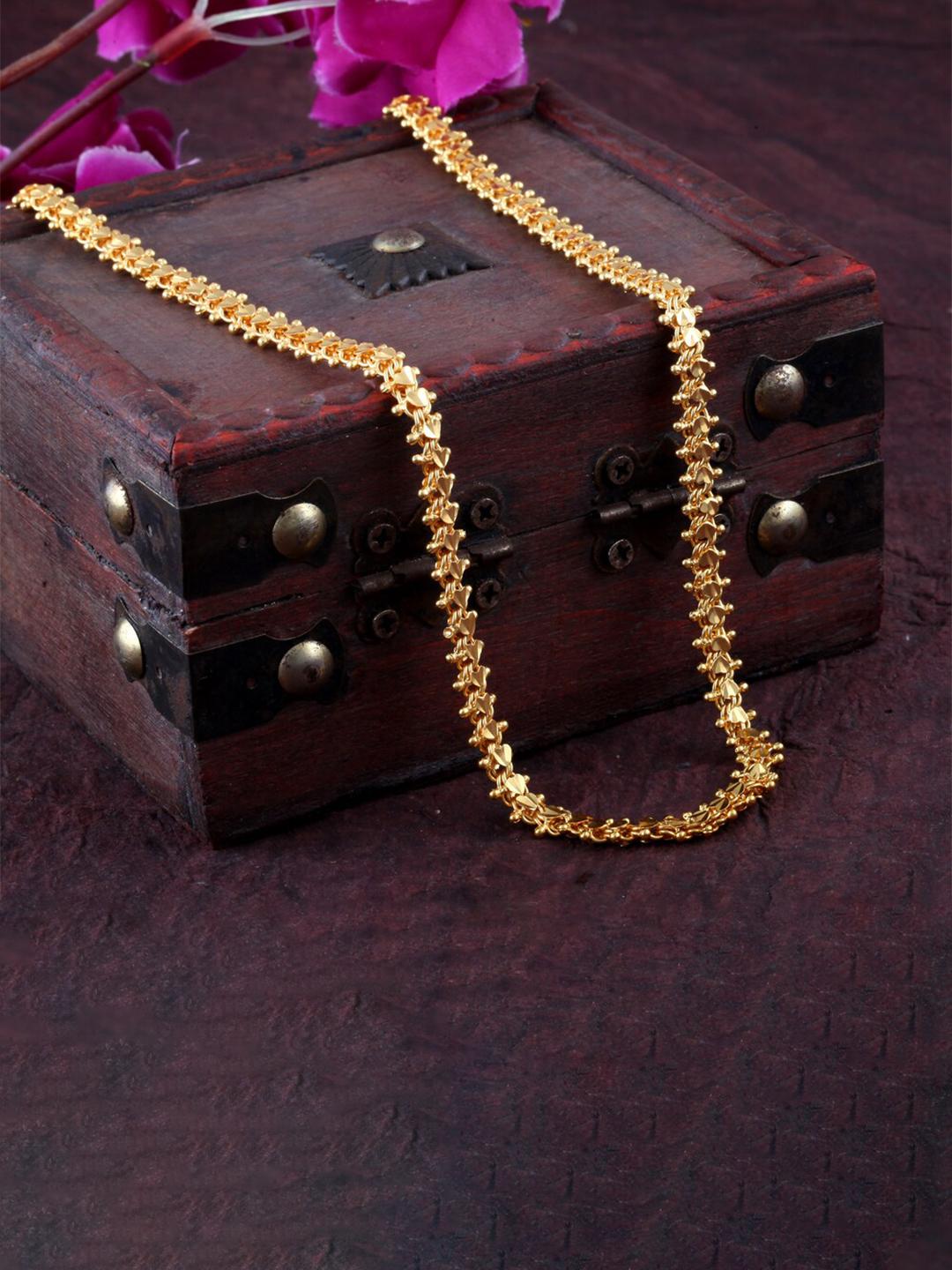 Buy MEENAZ Men Gold Plated Long Chain - Necklace And Chains for Men ...