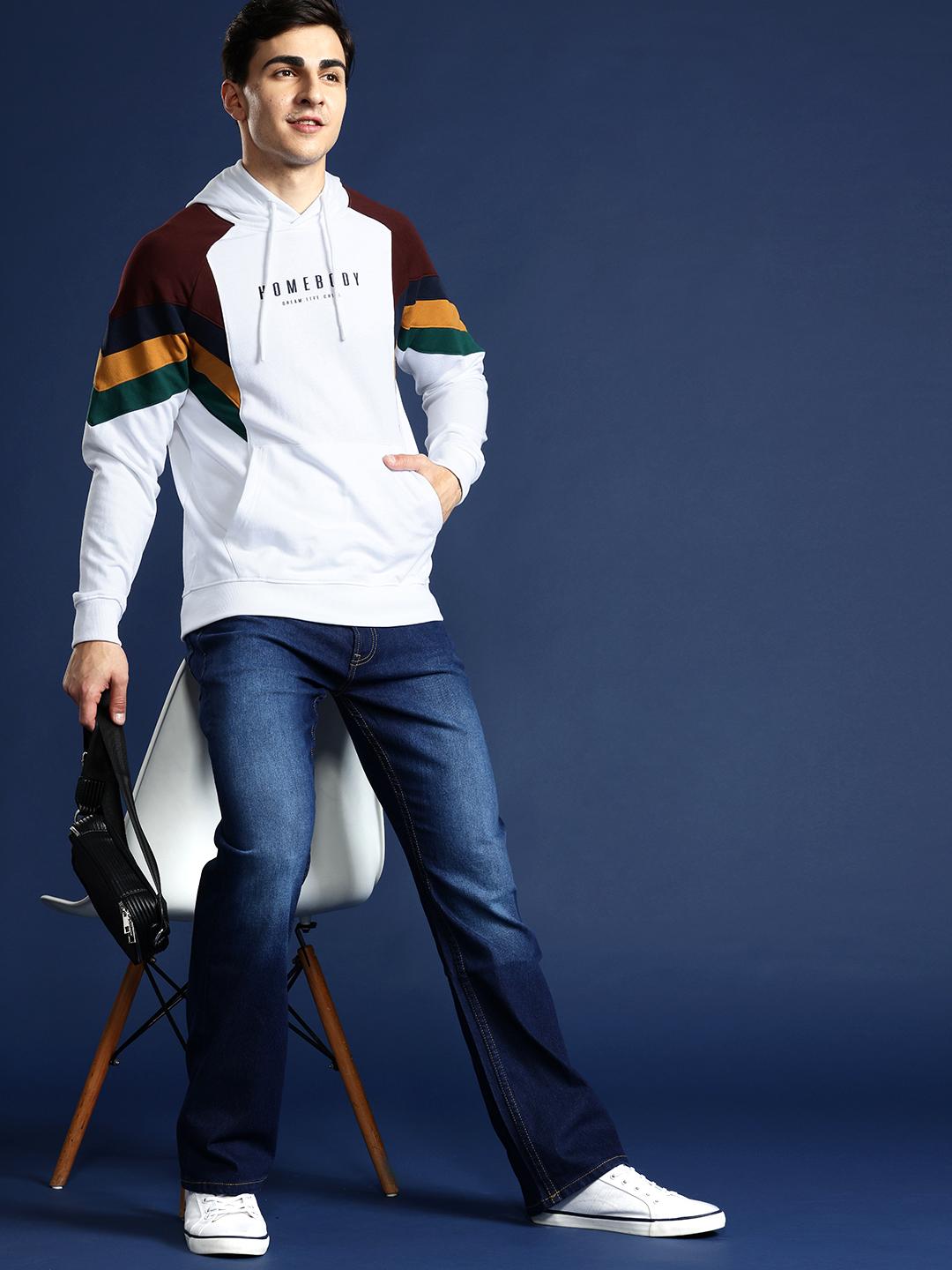 Buy Mast & Harbour Striped Detail Hooded Sweatshirt - Sweatshirts for ...