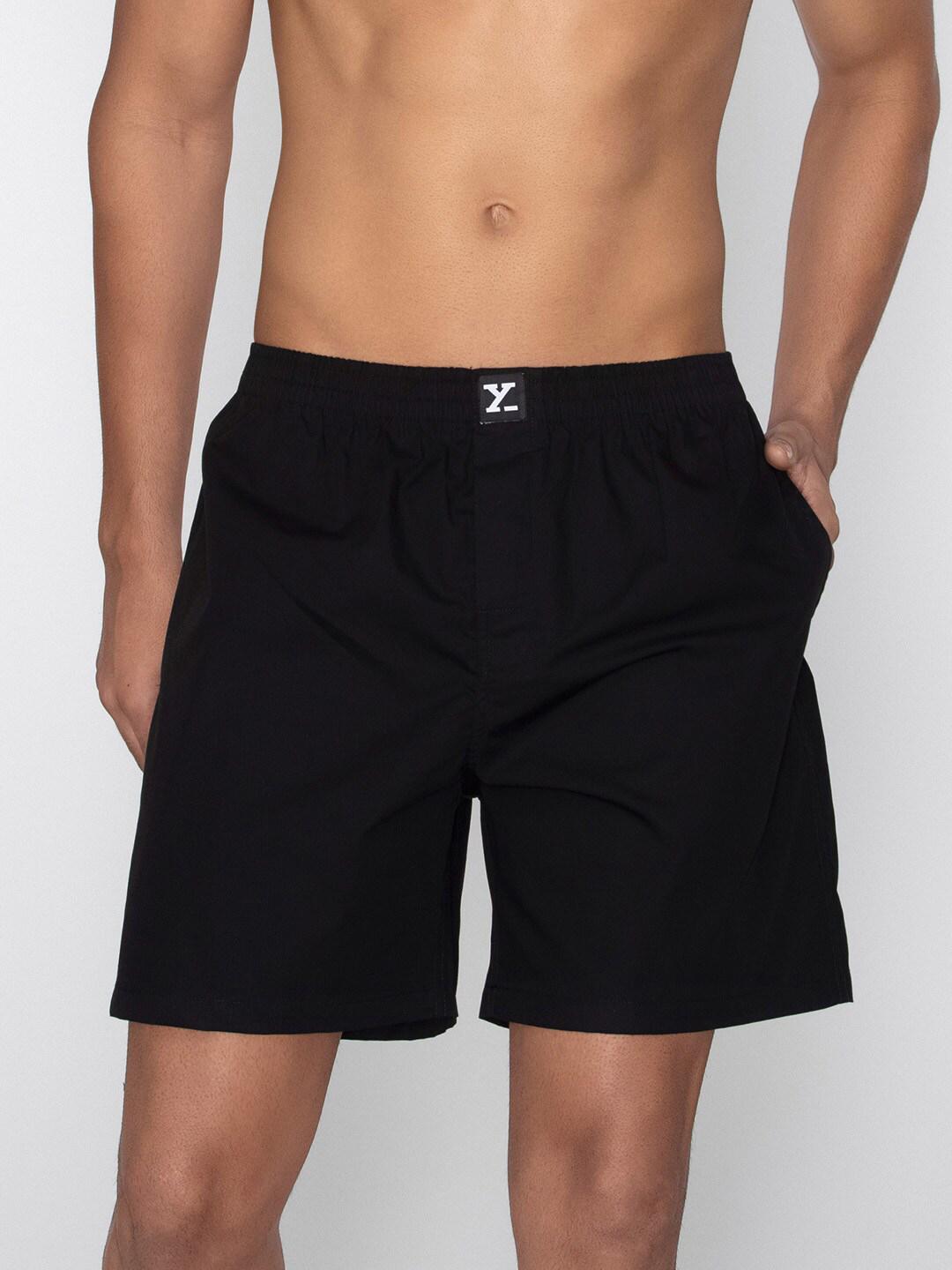 Buy XYXX Men Solid Pace Black Super Combed Cotton Boxer Shorts - Boxers ...