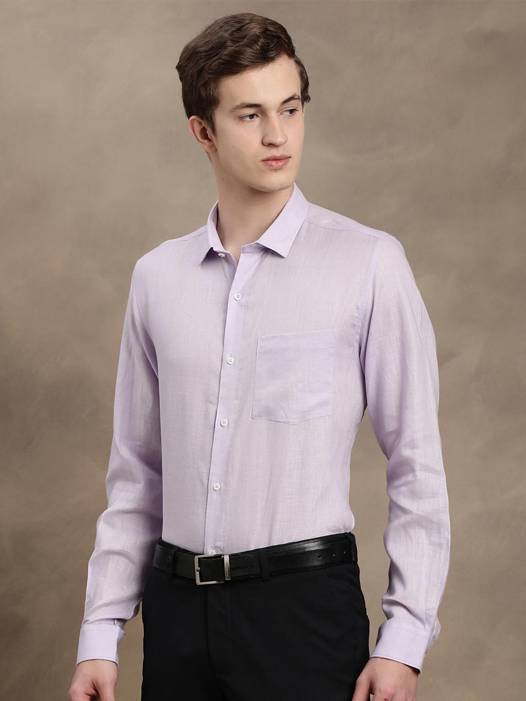 Buy Turtle Modern Slim Fit Opaque Pure Linen Formal Shirt - Shirts for ...