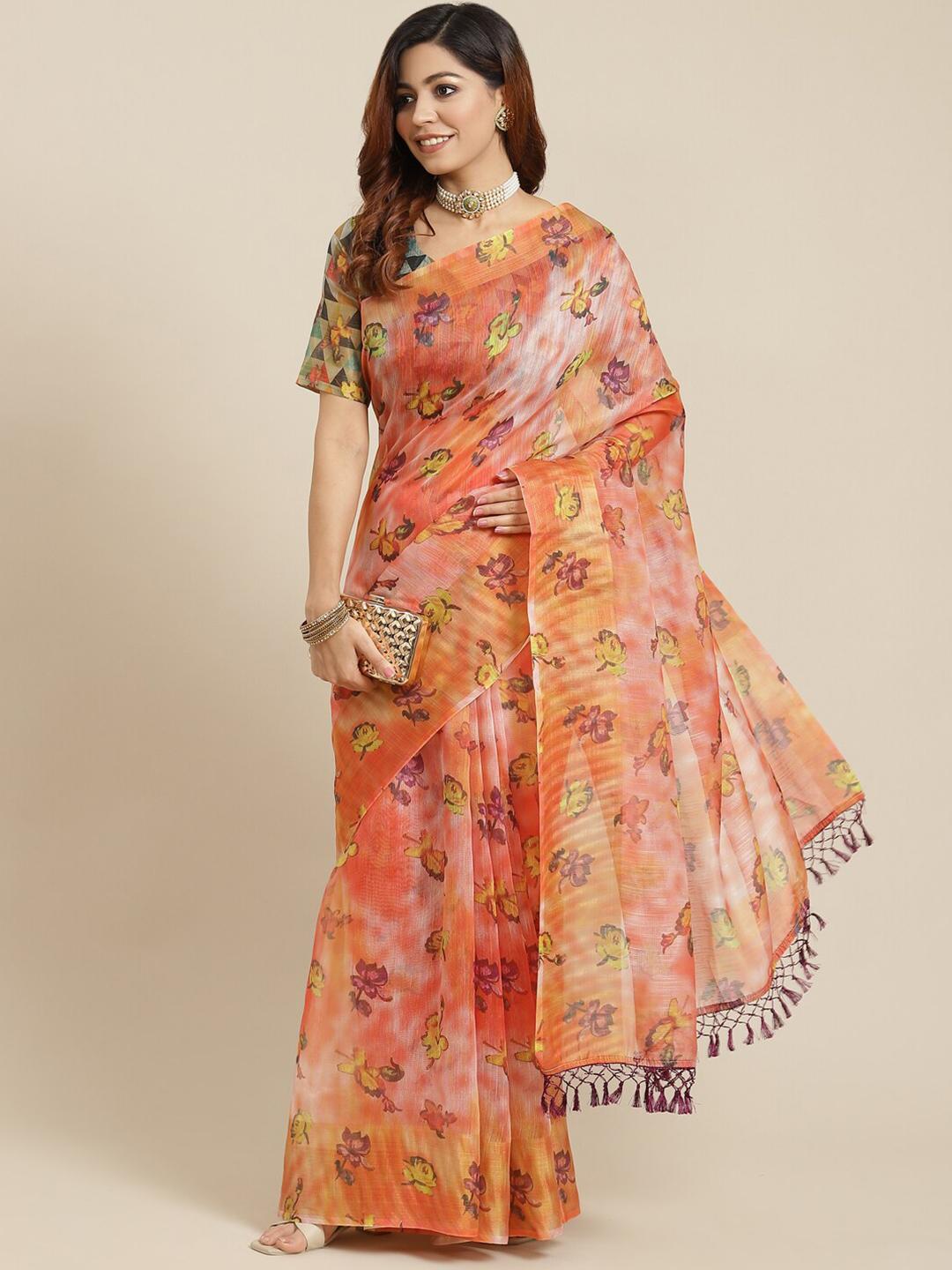 Buy Somras Floral Printed Saree - Sarees for Women 23135728 | Myntra