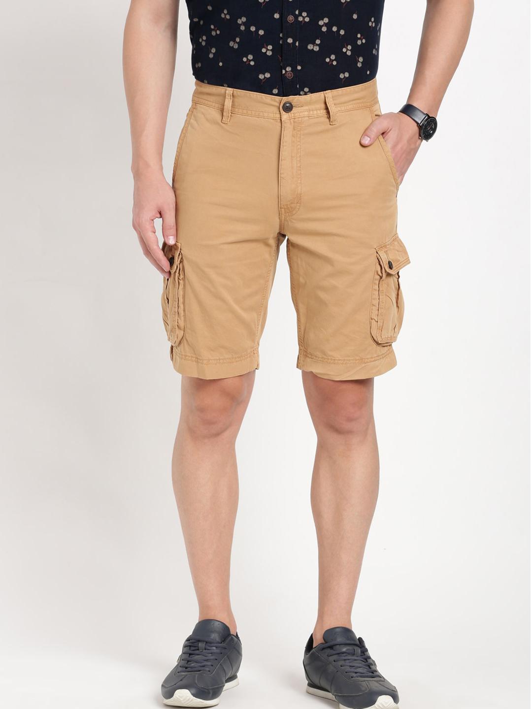 Buy Indian Terrain Men Slim Fit Pure Cotton Cargo Shorts - Shorts for ...
