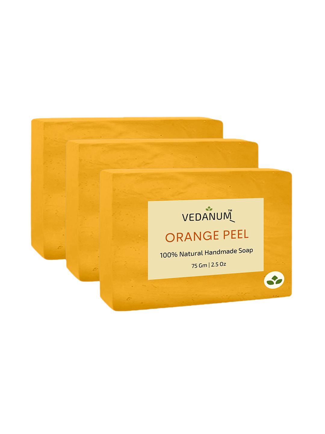 Buy VEDANUM Set Of 3 Orange Peel Natural Handmade Soaps 75 G Each ...
