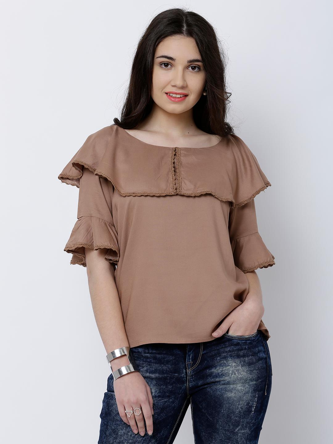 Buy Tokyo Talkies Women Brown Solid Top - Tops for Women 2318588 | Myntra