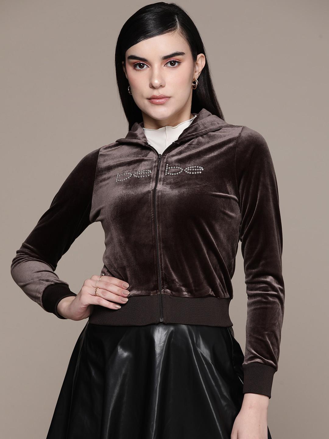 Buy Bebe All Day Velour Hooded Sweatshirt - Sweatshirts for Women ...