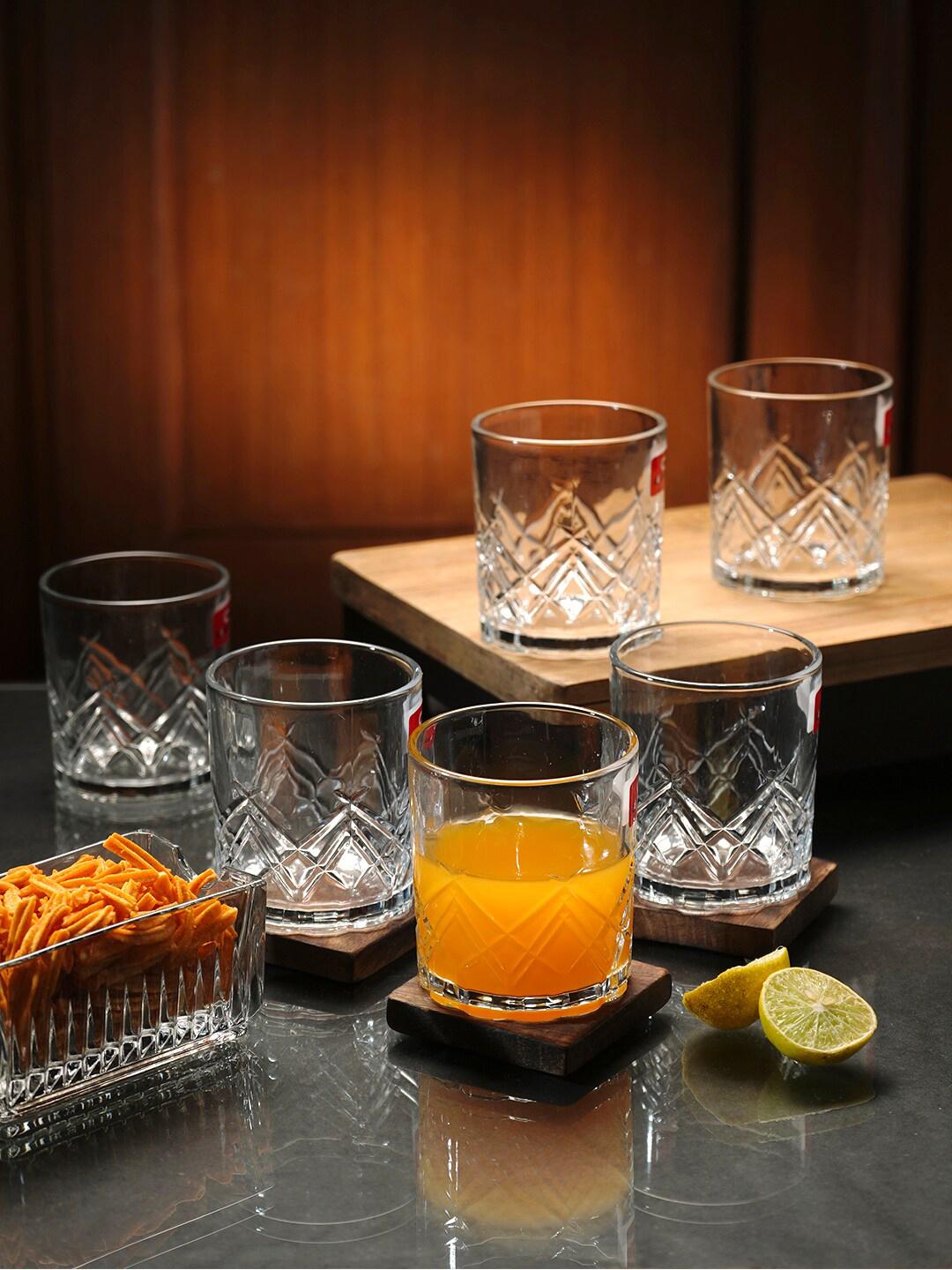 Buy Ceradeco Transparent 6 Pcs Triangle Cut Textured Food Grade Water ...