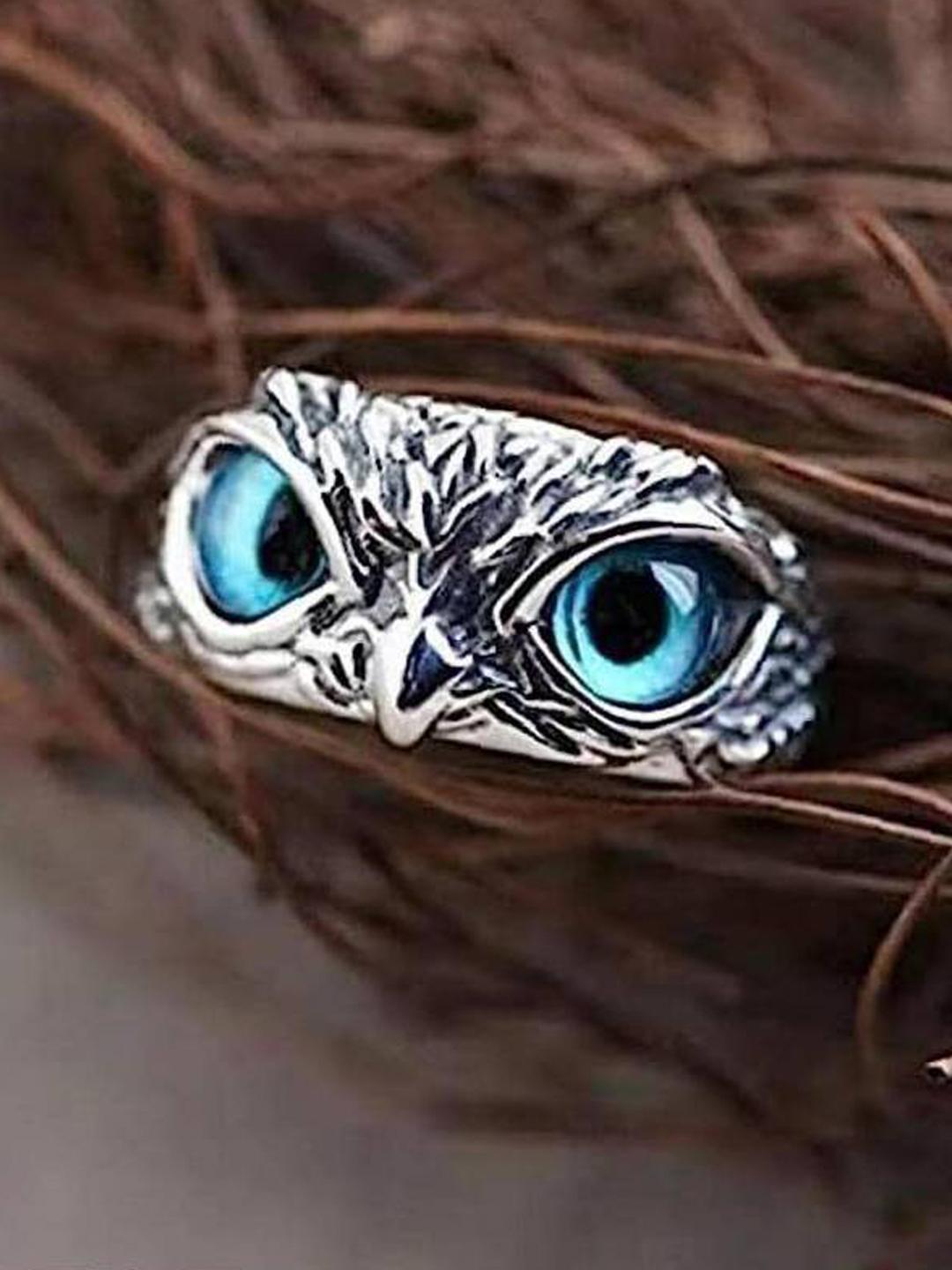 Buy KARISHMA KREATIONS Stainless Steel Adjustable Owl Finger Ring ...
