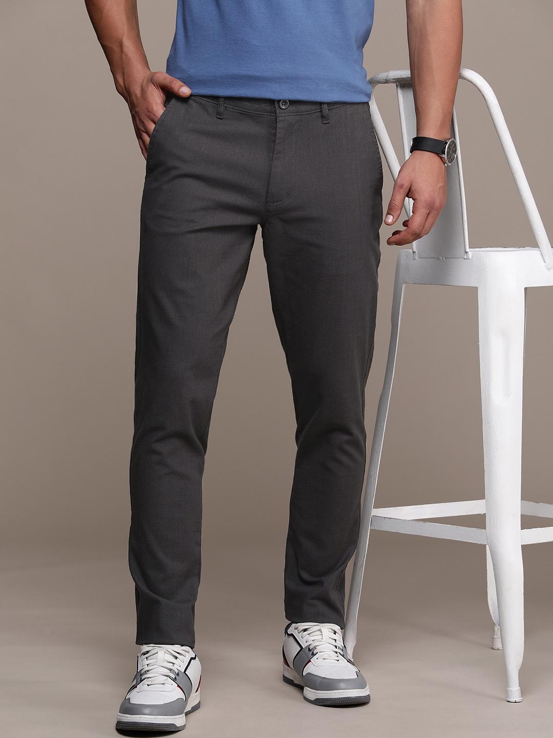 Buy French Connection Men Solid Slim Fit Mid Rise Chinos - Trousers for ...