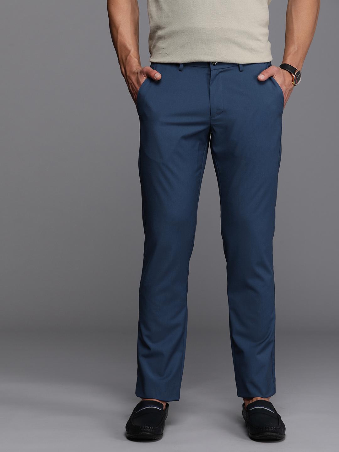 Buy Allen Solly Men Smart Slim Fit Smart Casual Trousers - Trousers for ...