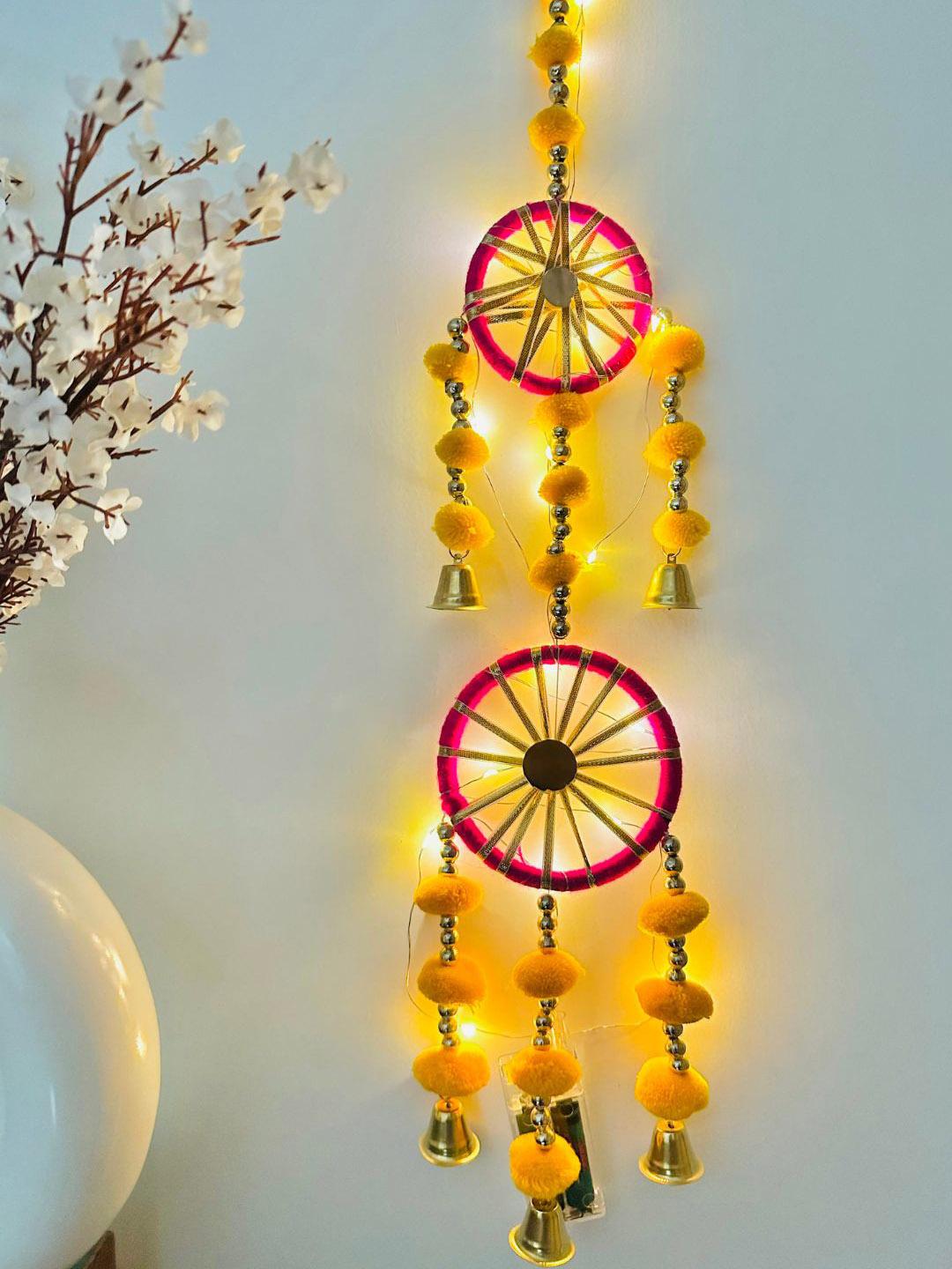 Buy BS AMOR Yellow Hanging Latkan Flower - Artificial Flowers And ...