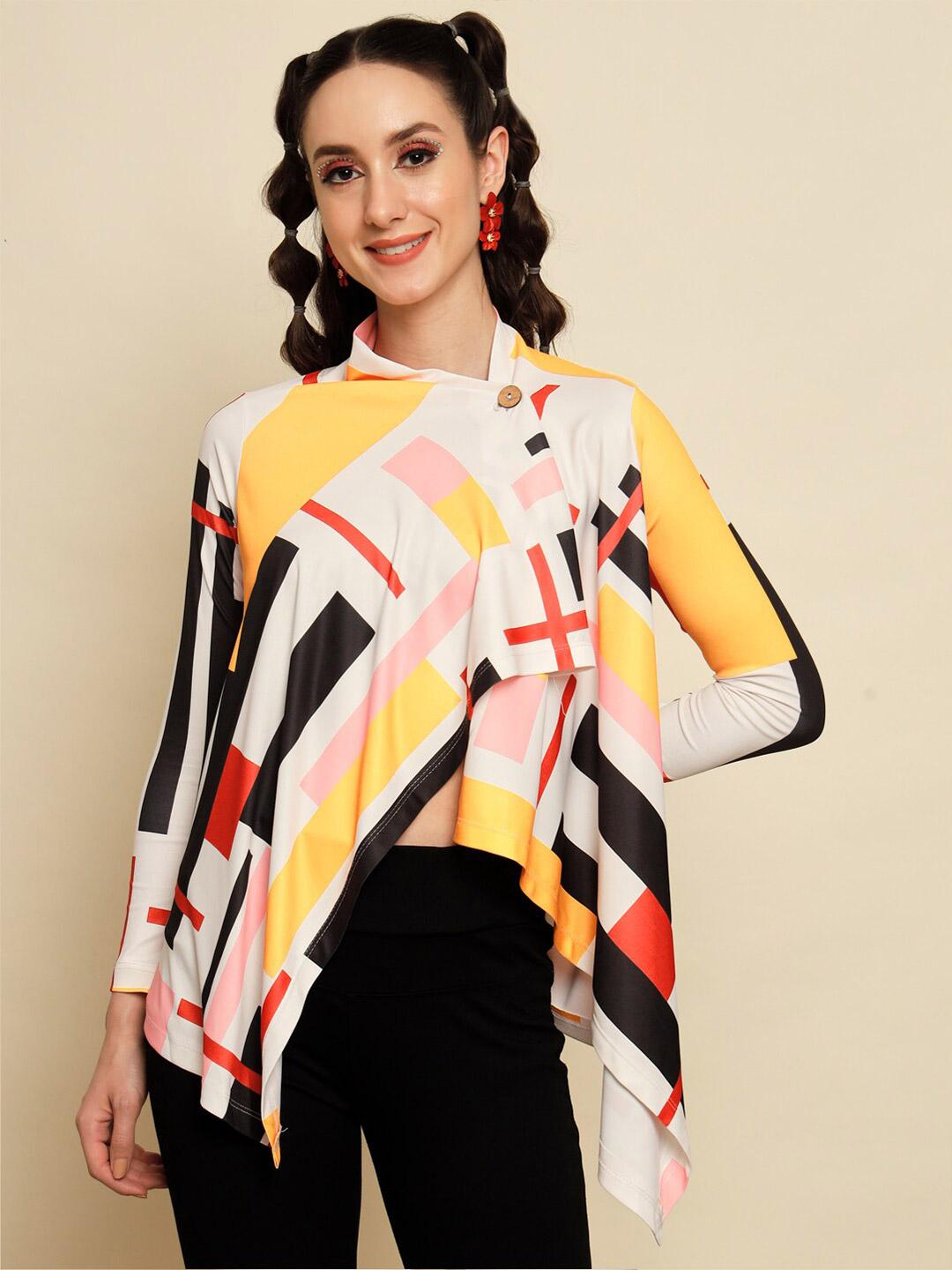 Buy BAESD Geometric Printed Layered Asymmetric Top - Tops for Women ...